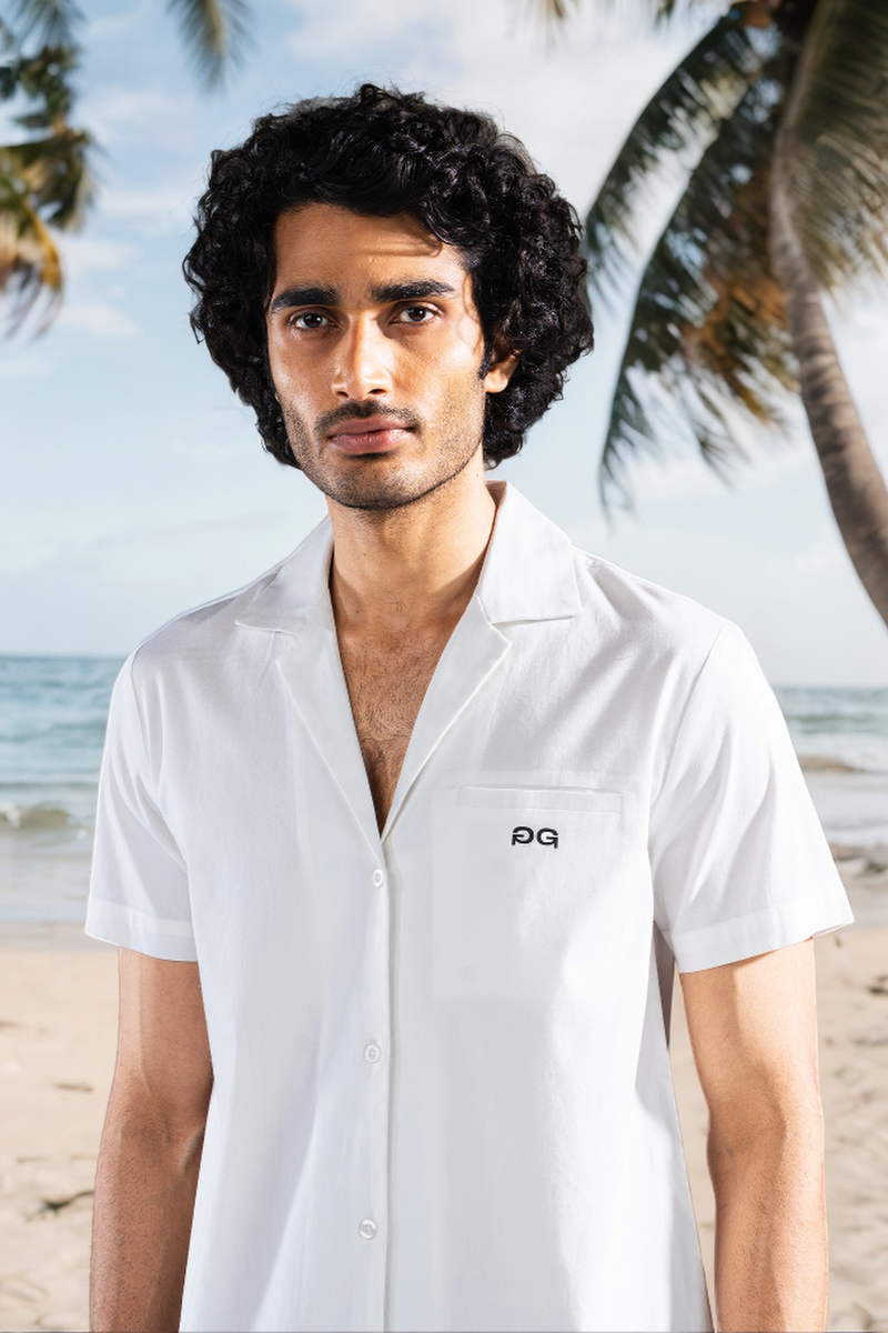 White Laid Back Men's Shirt [All Day Comfort] – Primal Gray