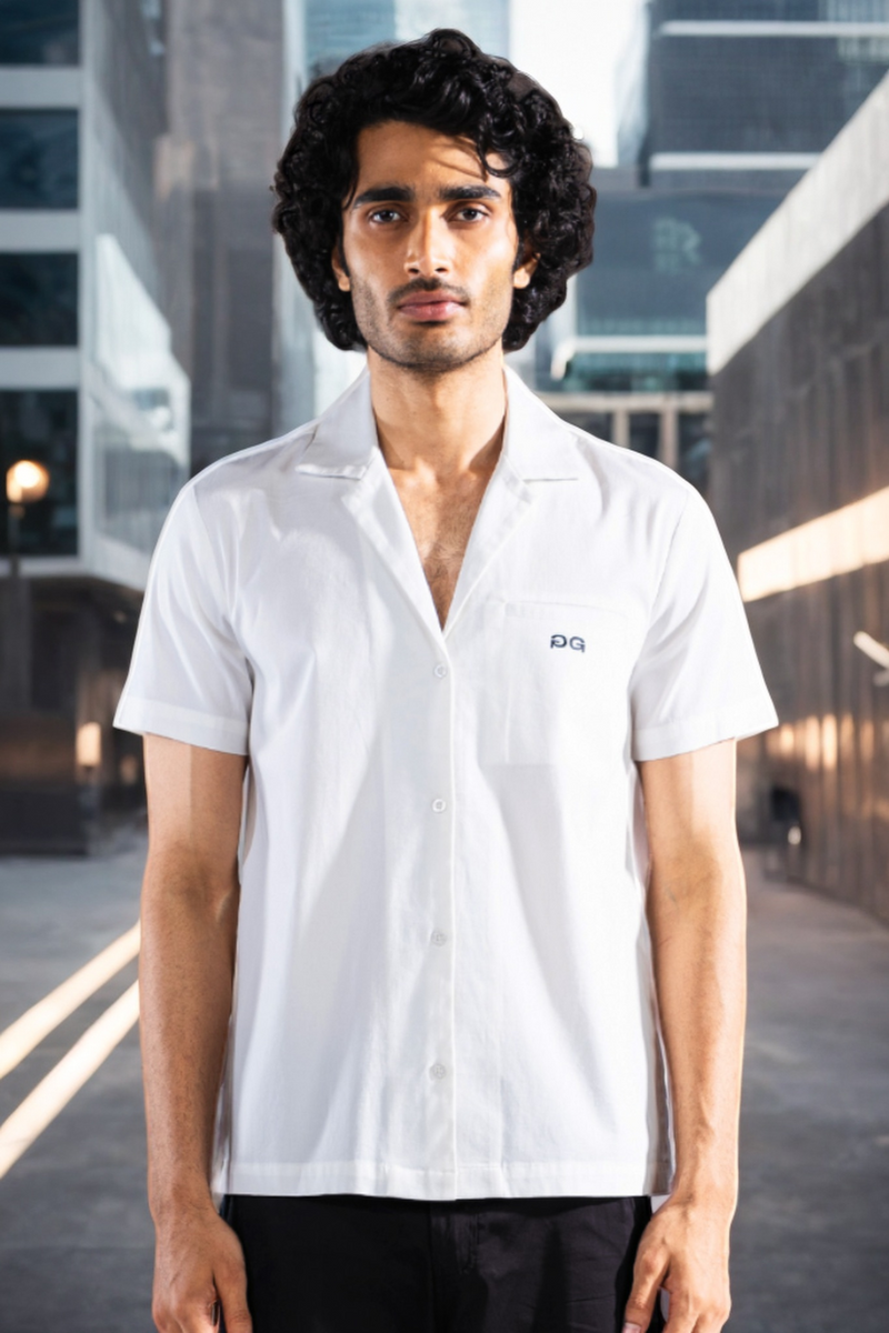 White Laid Back Men's Shirt [All Day Comfort] – Primal Gray