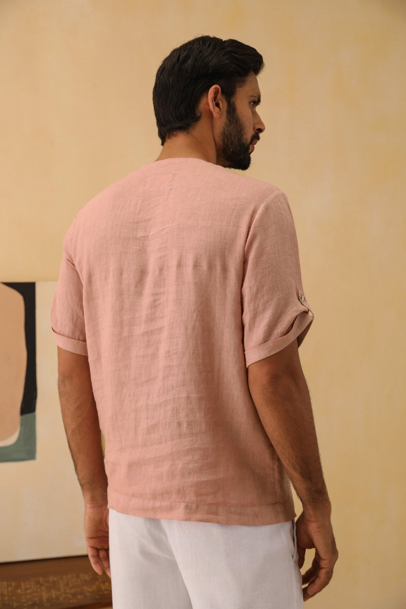 Men's Shoulder Button Shirt: Linen Button-Up Shirts
