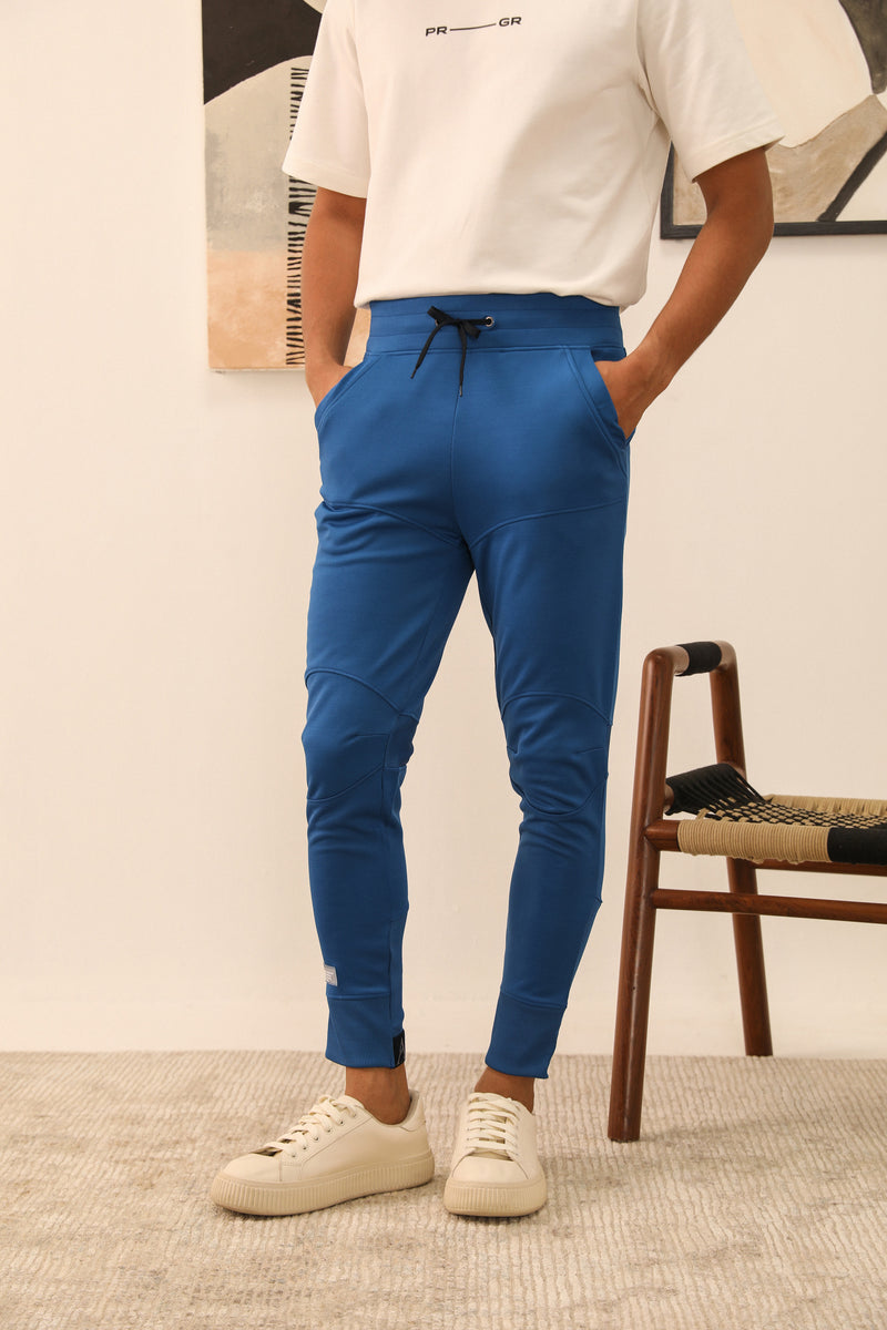 Cobalt Blue Classic Mens Joggers in Recycled Polyester