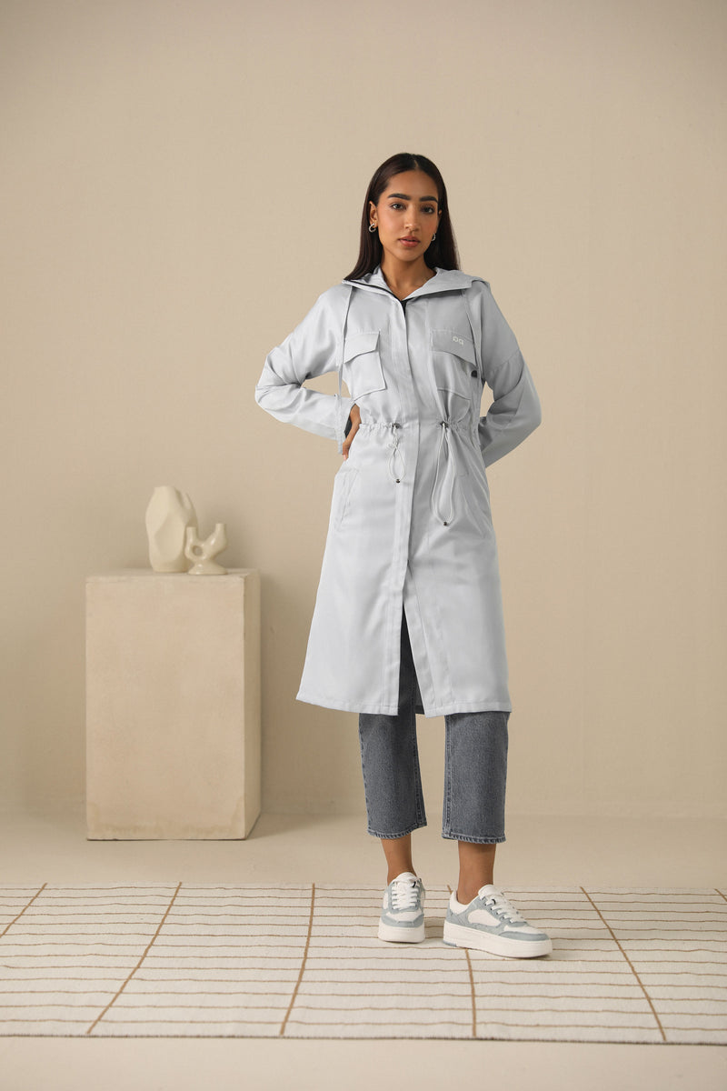Sleek & Chic Recycled Polyester Blue Raincoat | Comfortable Fit