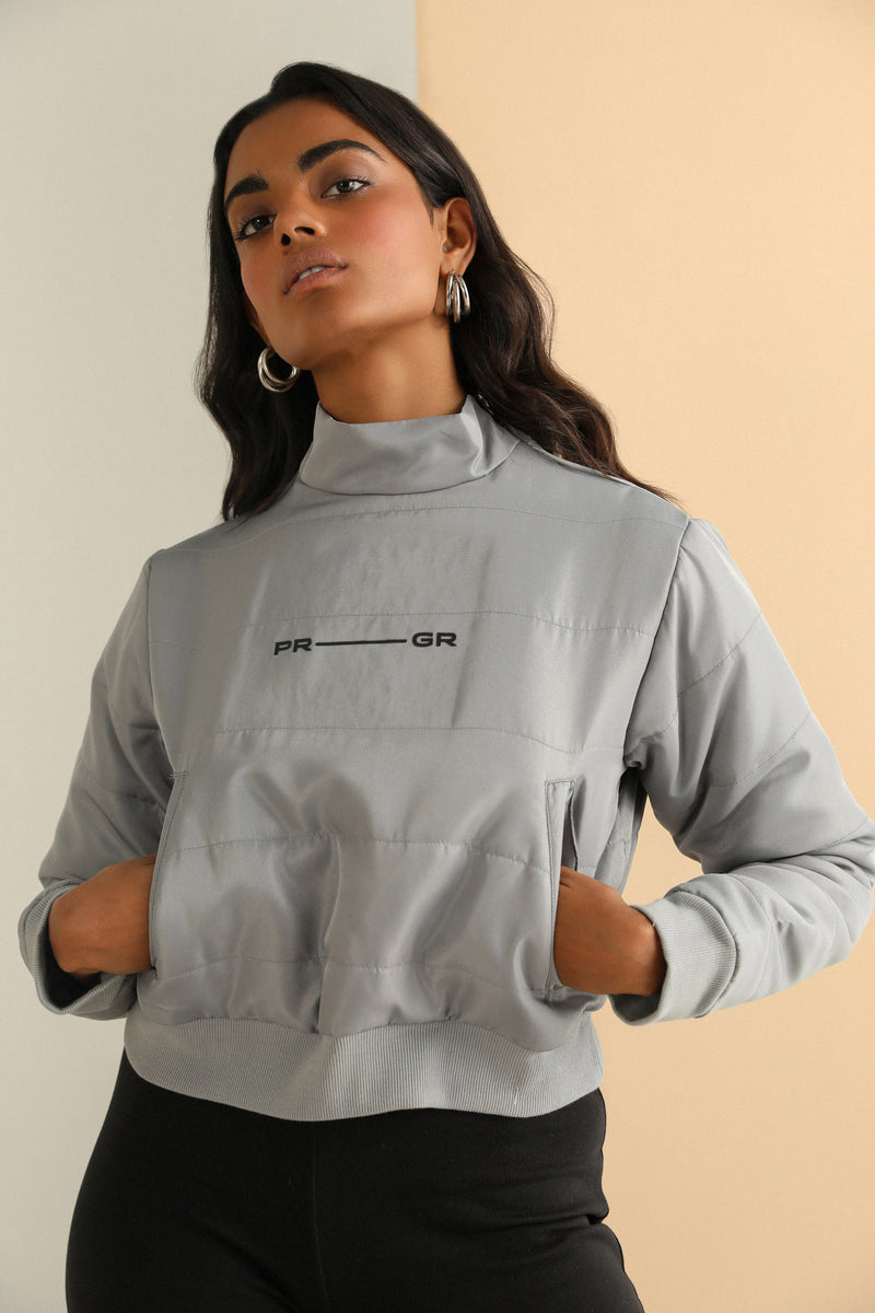 Turtleneck Puffer Jacket for Women With Fitted Silhouette