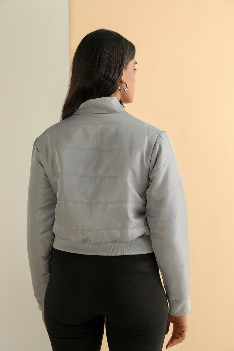 Turtleneck Puffer Jacket for Women With Fitted Silhouette