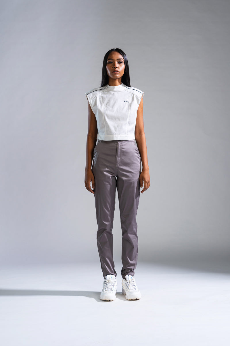 Women's White Crop Origami Organic Cotton Top | Stylish Open Sleeves ...